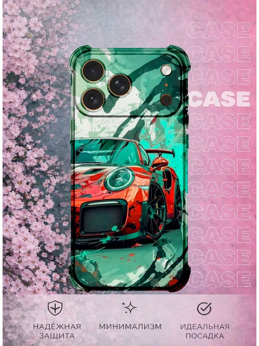 Чехол на iPhone 17 Pro Max с принтом Porsche постер