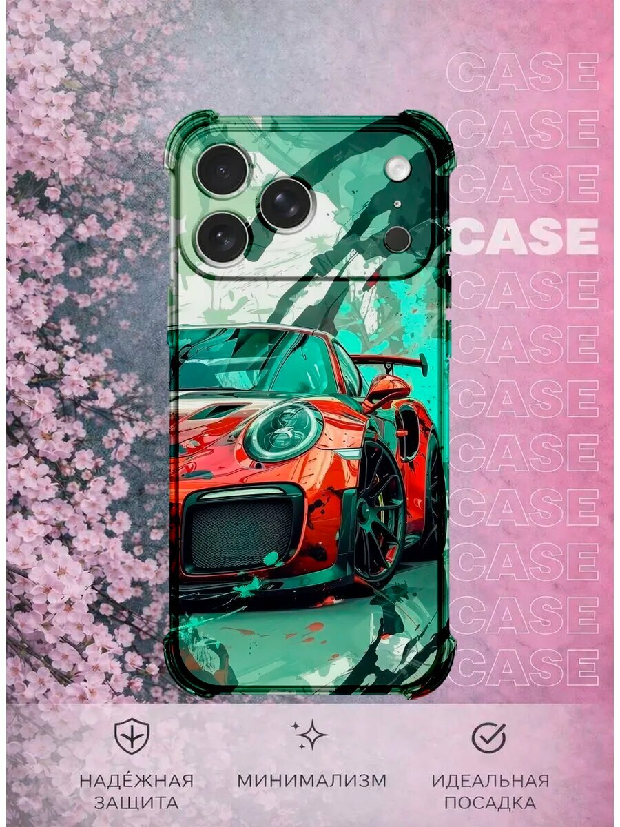 Чехол на iPhone 17 Pro с принтом Porsche постер