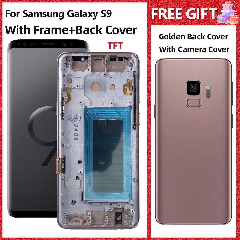 100% протестированный дисплей для Samsung Galaxy S9, ЖК-дисплей с дигитайзером, сенсорный экран в сборе SM-G960FD S9 G960, ЖК-дисплей с заменой рамки