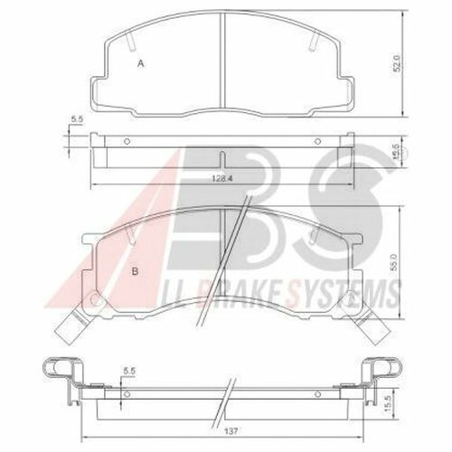 Комплект передних тормозных колодок Abs 36829 для Toyota Lite Ace, Previa