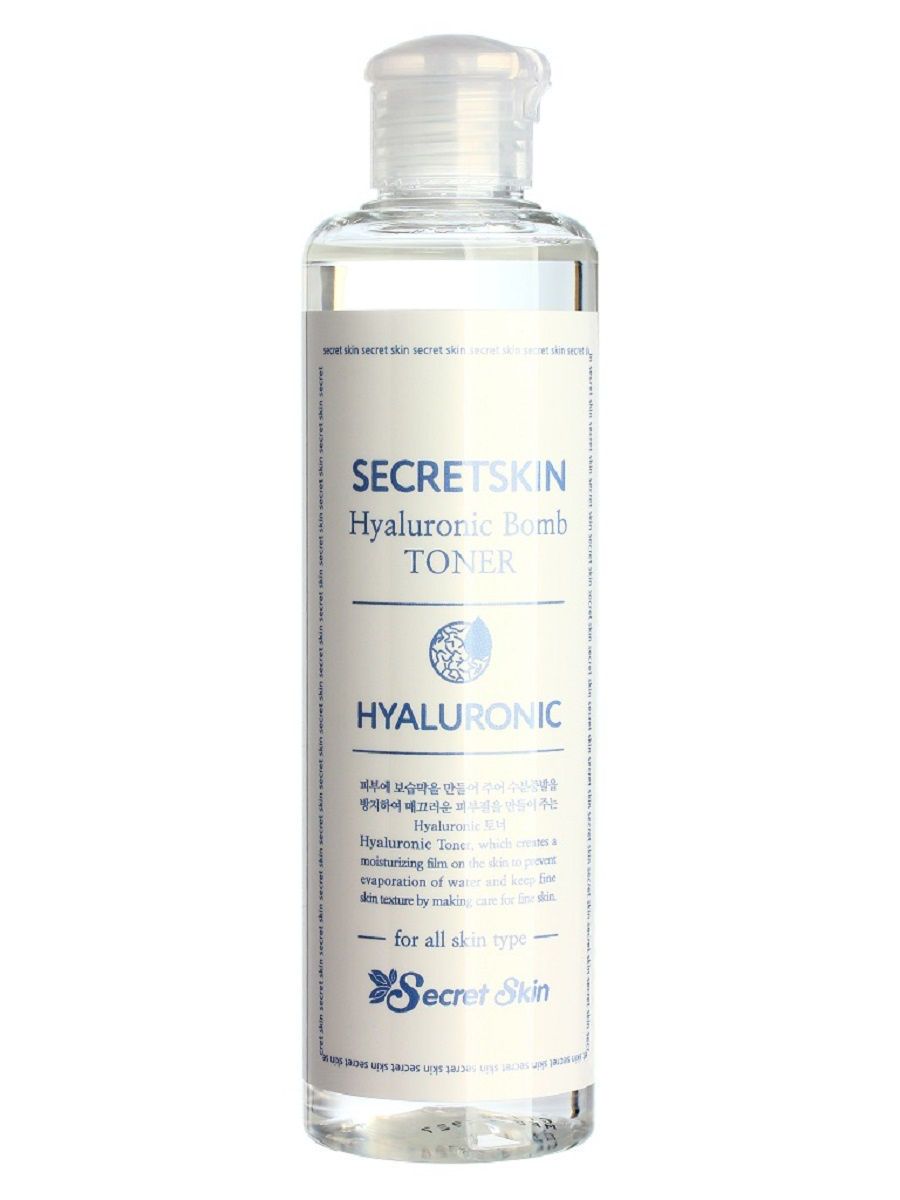 Тонер для лица с гиалуроновой кислотой Secret Skin New Hyaluronic Bomb, косметическое средство для ухода за кожей лица,