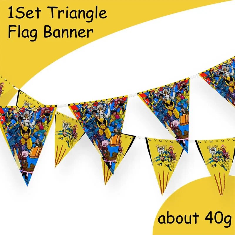 Disney X-Men наборы для вечеринки Желтый, Flag 10pcs