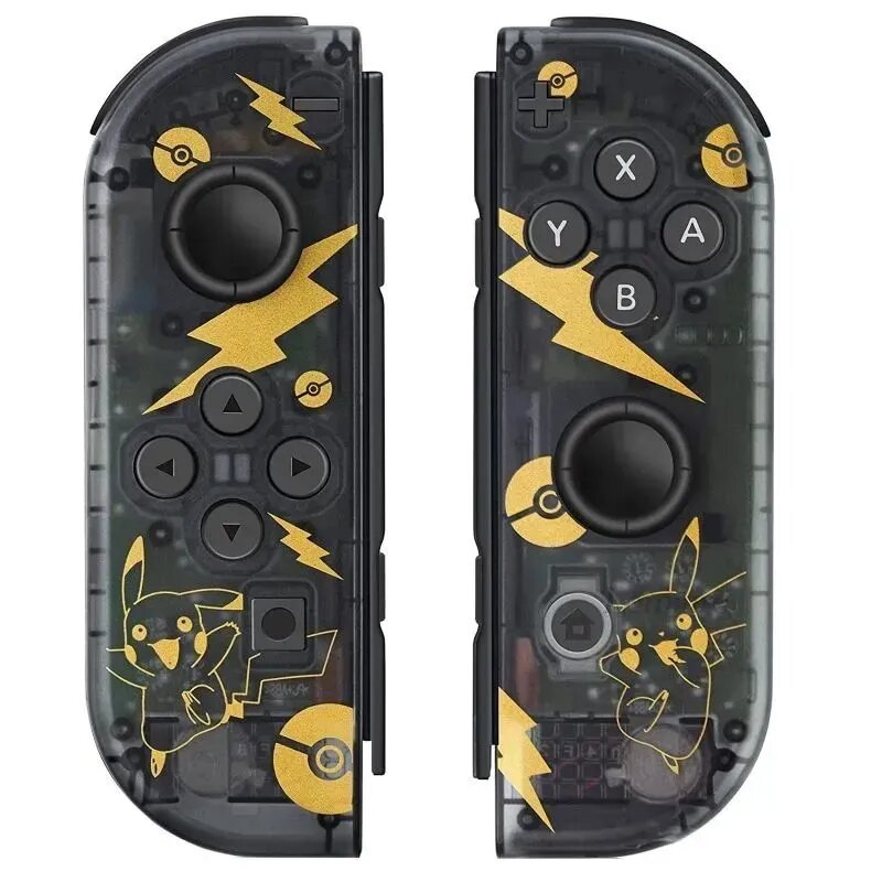 Запчасть для игровой приставки Nintendo Switch Joy-Con, 1 шт. Черные с золотым Pikachu