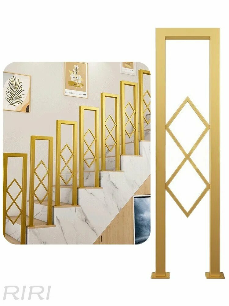 Xiaomi YouPin Кованые перила для лестницы черные с ромбовидным декором для крыльца, сада, лофта, уличных ступеней (1 шт.)