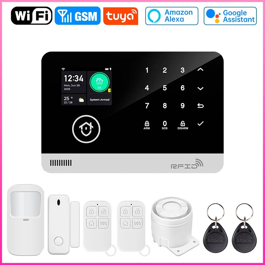 Сигнализация Fuers G03 WiFi GSM с дисплеем, EU Plug, G03 GSM Alarm Kit 2