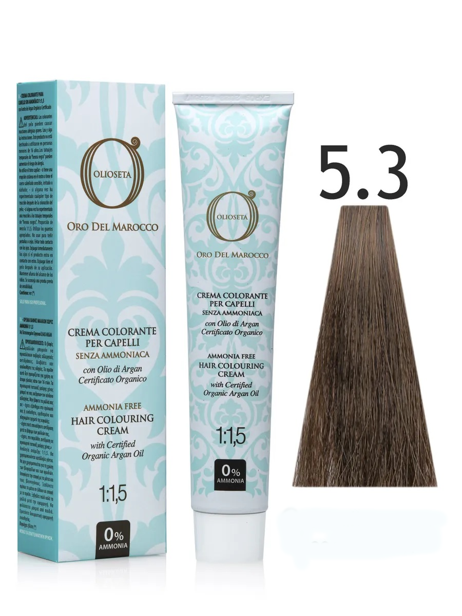 Краска для волос Barex Olioseta Oro Del Marocco без аммиака Золото Марокко, 5.3