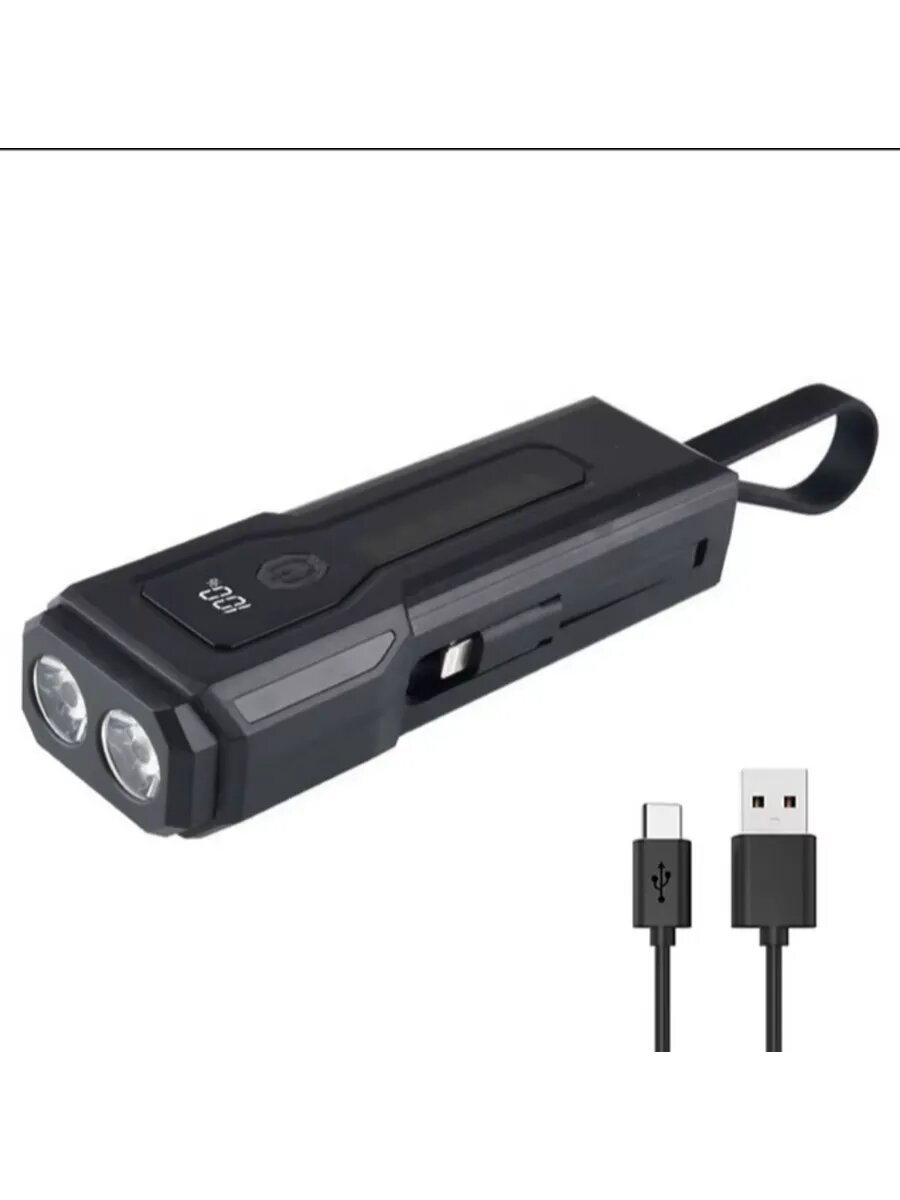 Фонарь велосипедный, портативный, 5000мАч, USB-зарядка, 7 режимов, LED, цвет черный
