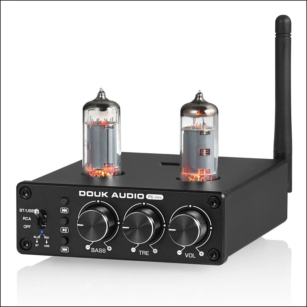 Douk Audio P6 MINI HiFi Bluetooth 5.0 ламповый предусилитель динамик-ресивер USB-плеер