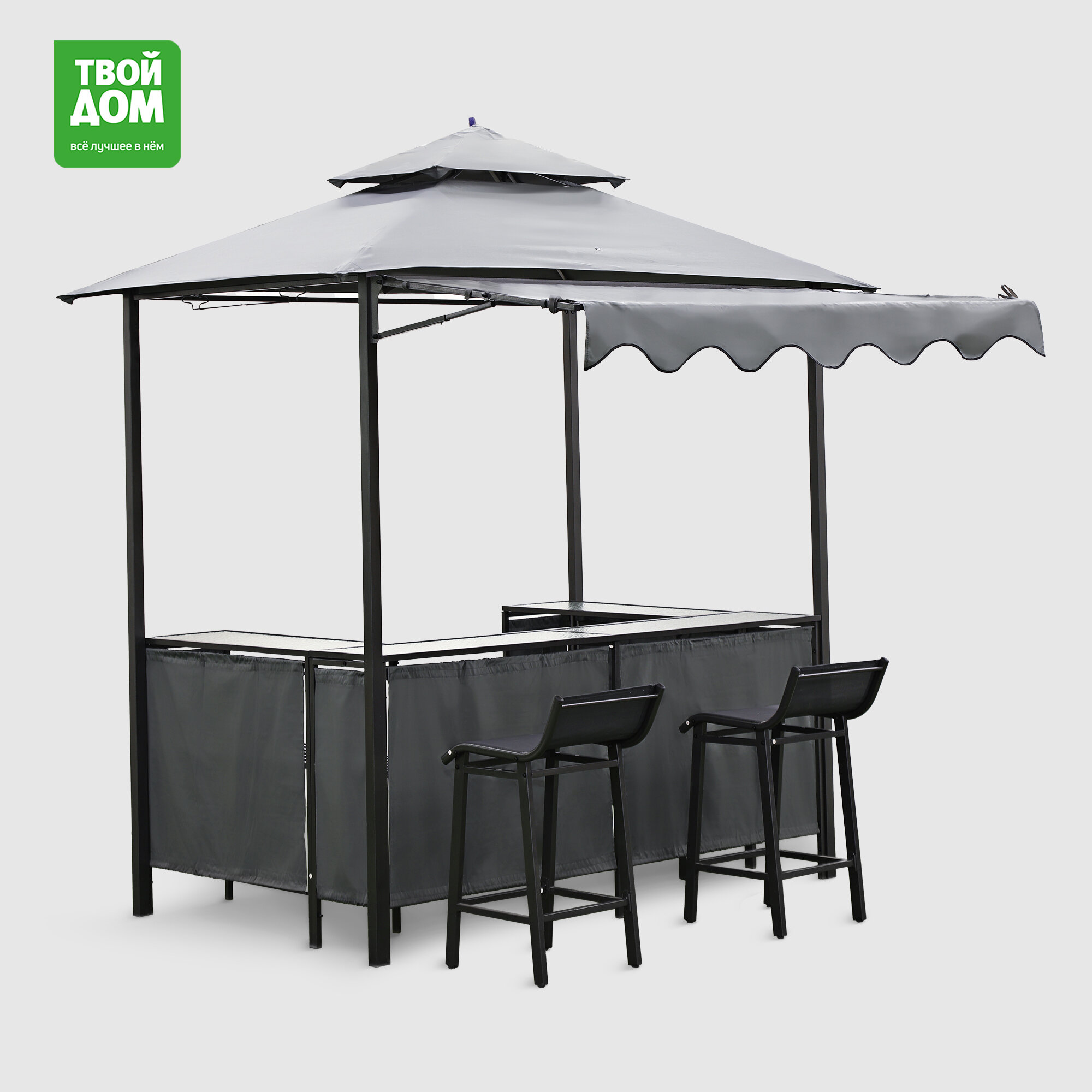 Садовая мебель для дачи комплект Твой Дом барный шатёр и стулья 3 предмета
