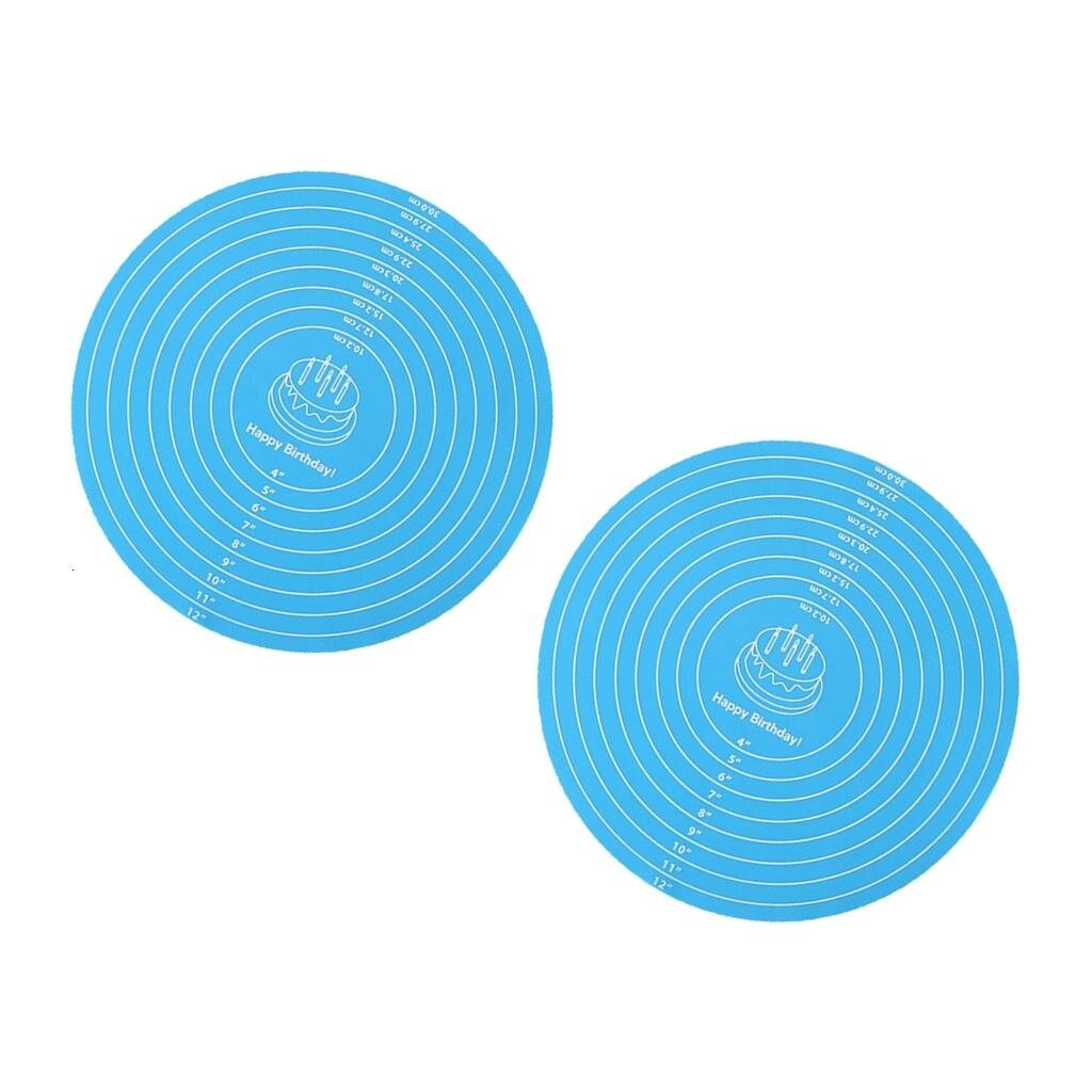 Силиконовая круглая кондитерская доска (2 шт.), Синий