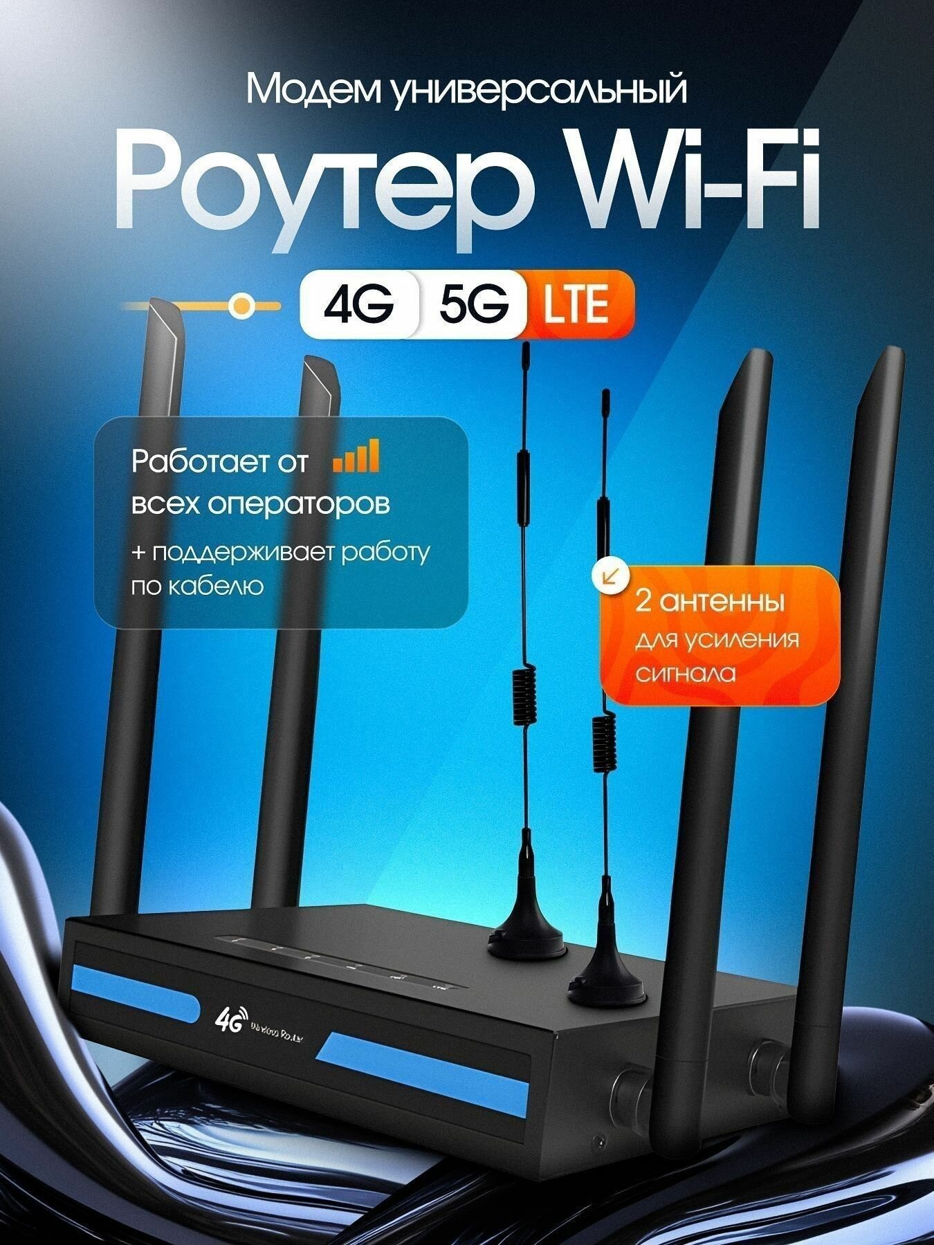 Бестселлер ED123, 4G LTE WiFi роутер с выносными антеннами для сим карты