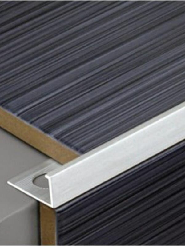 Профиль для плитки L-образный Алюминиевый, Белый муар, наружный уголок 2700мм