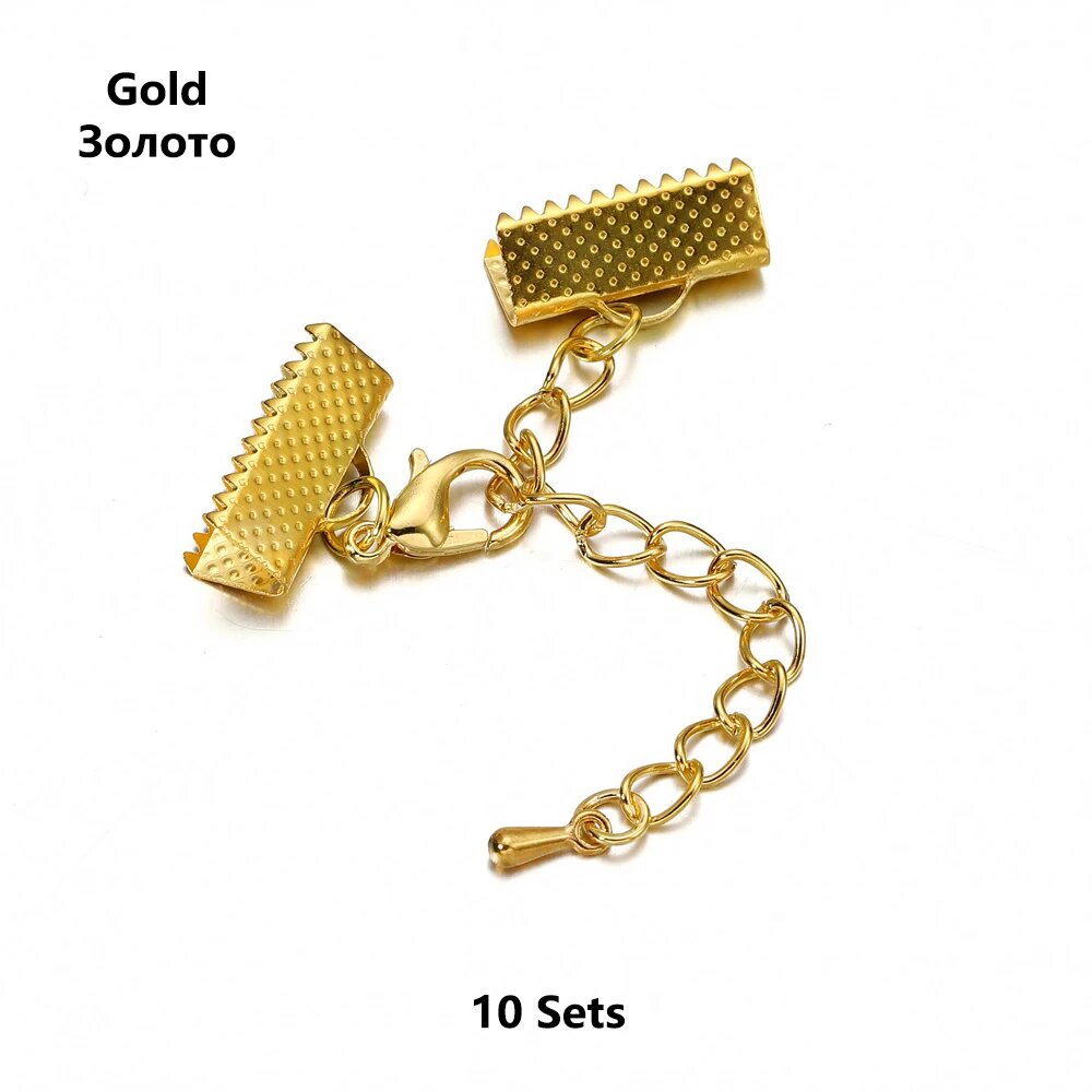 10 комплектов застежек-омаров Gold 10mm
