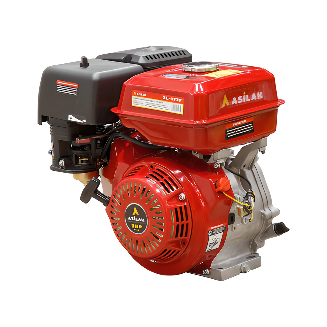 Двигатель бензиновый Asilak SL-177F-SH25, четырехтактный, 9.0 л. с, бак 6 л, 3600 об/мин, 2.4 л/ч, красный