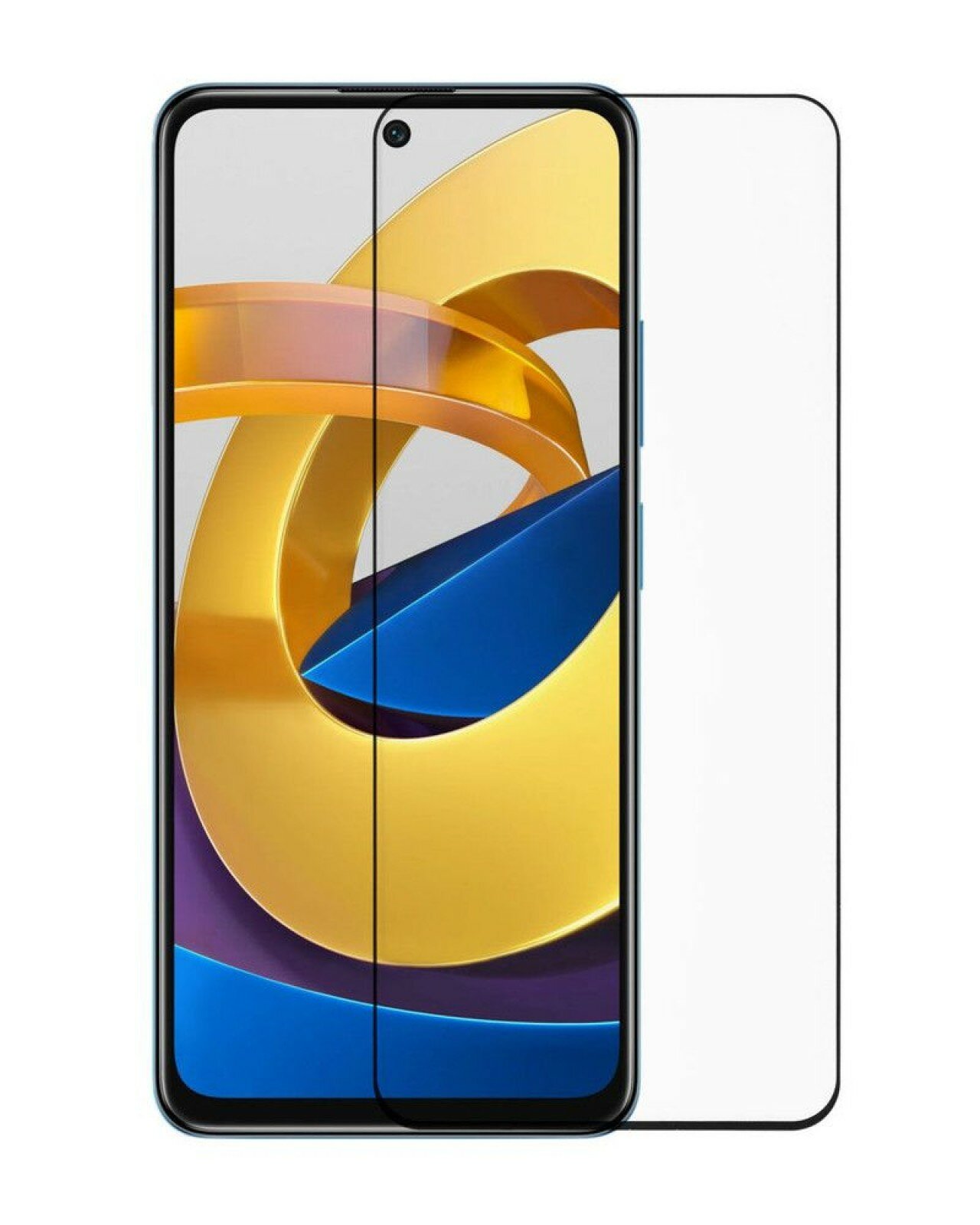 Защитное стекло MyPads для Xiaomi Poco M4 Pro 5G и Realme 8i полное покрытие черное