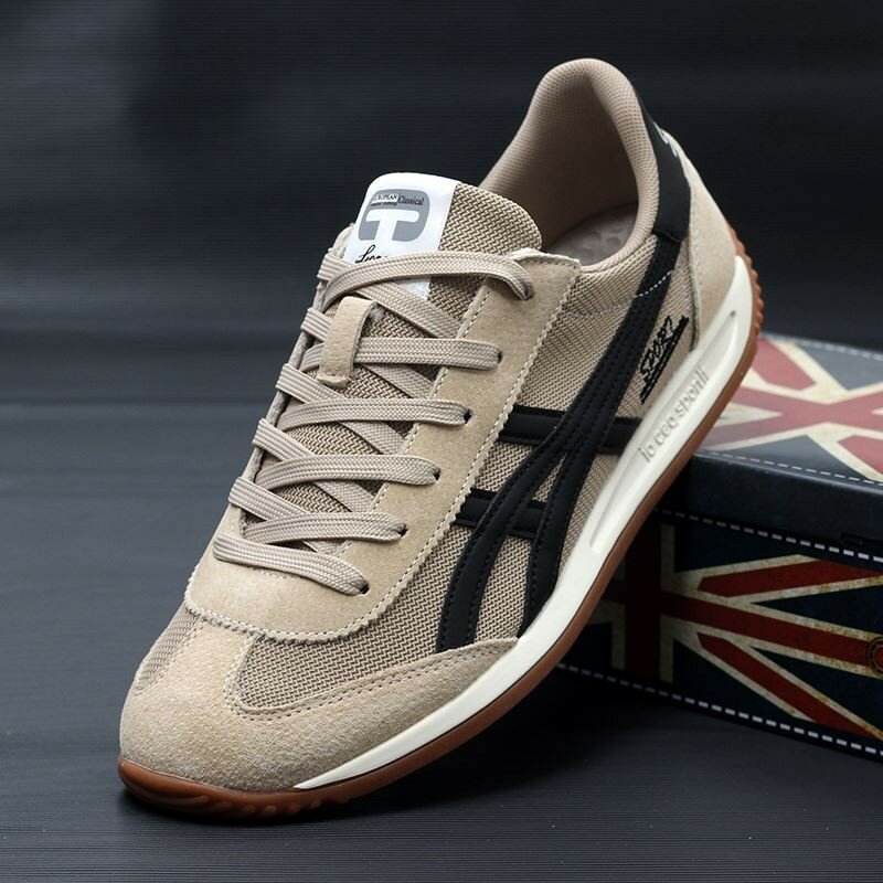 MOOCIE Модные мужские туфли из мягкой кожи, новая весенне-летняя модель, повседневные туфли с вафельной подошвой, универсальные дышащие немецкие тренировочные кроссовки из сетчатого материала. EU:41