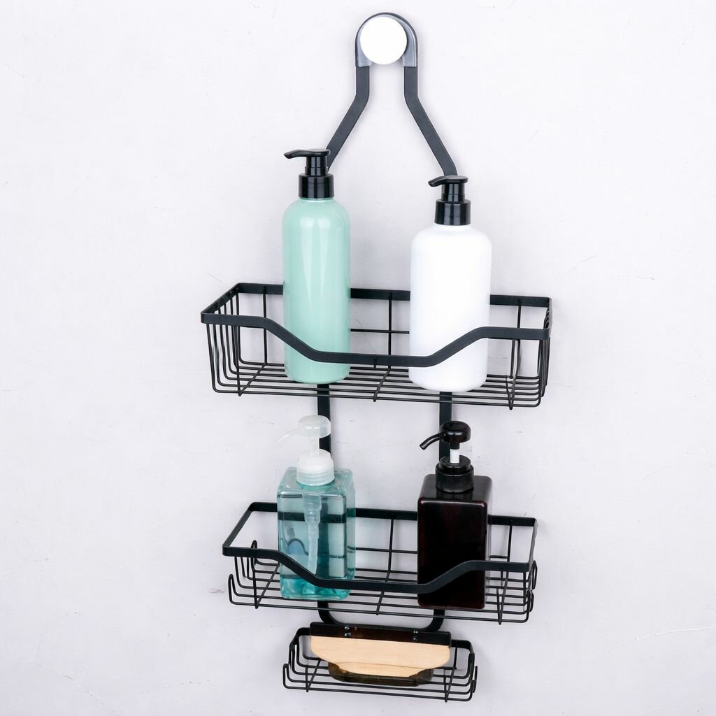 Полка для душа подвесная 3-ярусная металлическая, 30*12,5*67 см.