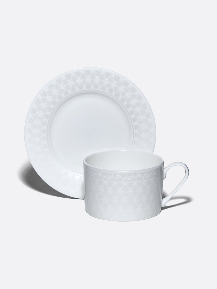 Чайная пара "Жемчужная сетка" форма Идиллия 250 мл, Императорский фарфоровый завод