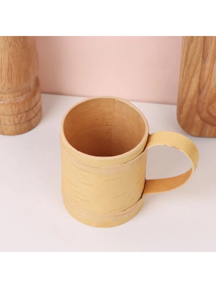 Эстетичная кружка из бересты для напитков