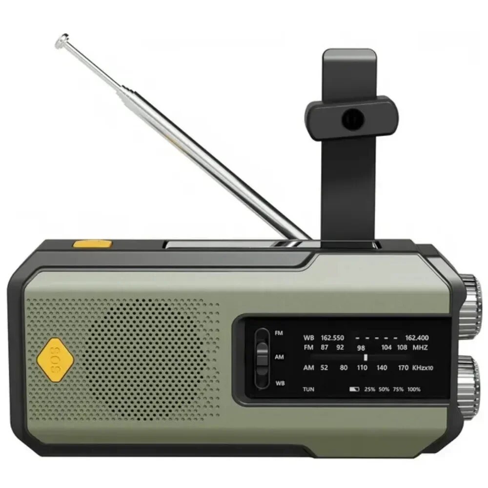 Портативное радио с фонарем, 2000mAh, Green, Size B