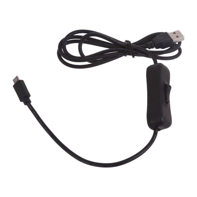 Кабель для зарядки от USB до Micro USB с Кнопкой Включения/Выключения Подходит для Автомобильного Регистратора Телефона Планшета Светодиодной Настольной лампы Вентилятора