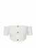 Топ Elisabetta Franchi Buttoned off-shoulder top, размер 40, бежевый/белый