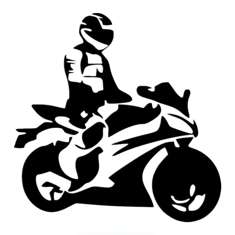 Наклейка на мотоцикл, мотоциклист, 15 см, зеленый