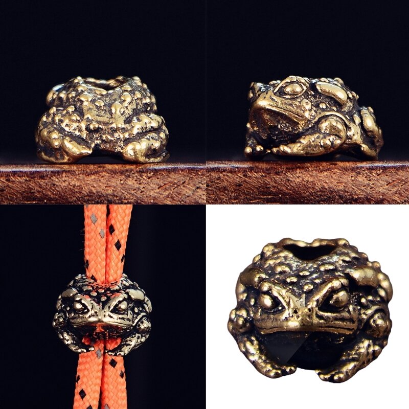 Латунная жаба с большим отверстием подвеска EDC umbrella rope DIY-желтый