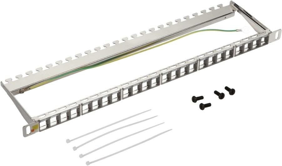 Патч-панель Lanmaster наборная 19", 0.5U, порты 24хRJ45, STP (LAN-PPC24OK-STP)