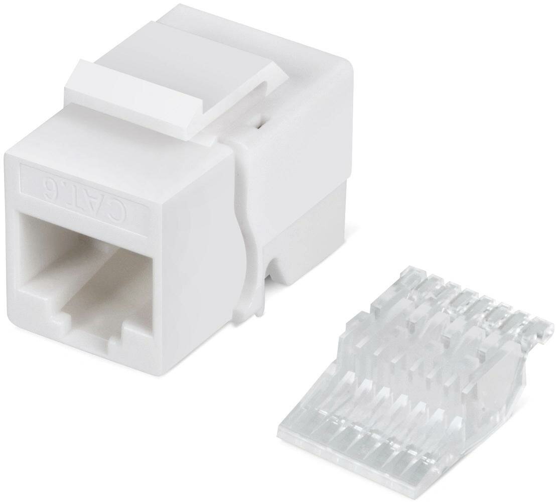 Модуль информационный CABEUS Keystone, RJ45, категория 6, UTP, белый (KJ-RJ45-CAT.6-TOOLLESS)