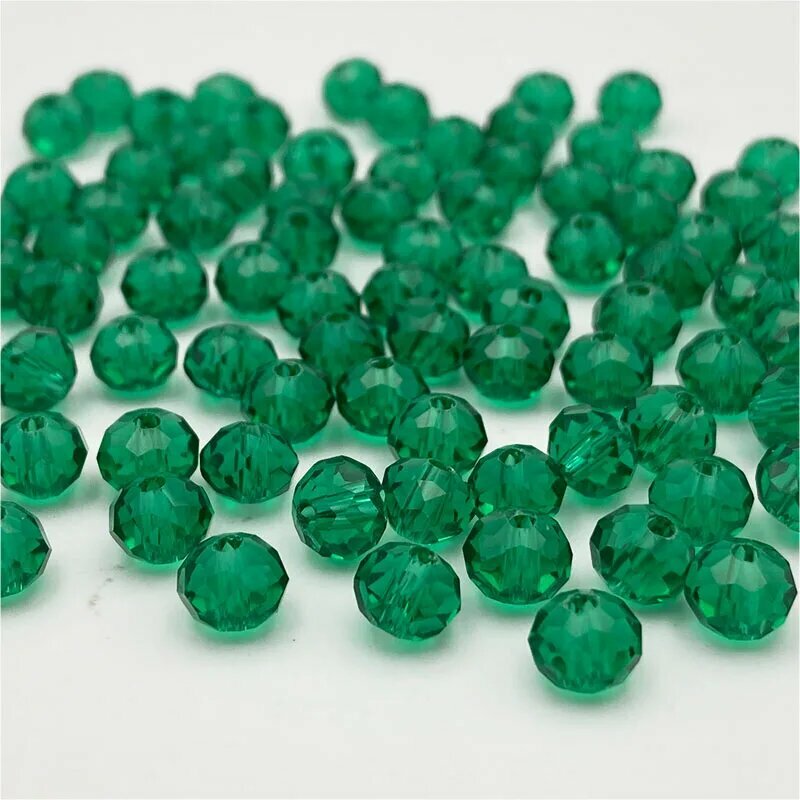Премиальные стеклянные бусины 2/3/4/6/8 мм Изумрудный, 4mm(about 119pcs), DC15