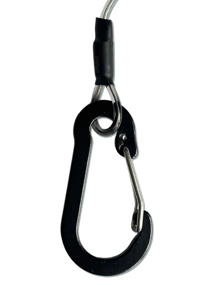 Тренчик трос с карабином универсальный для крепления, Черный