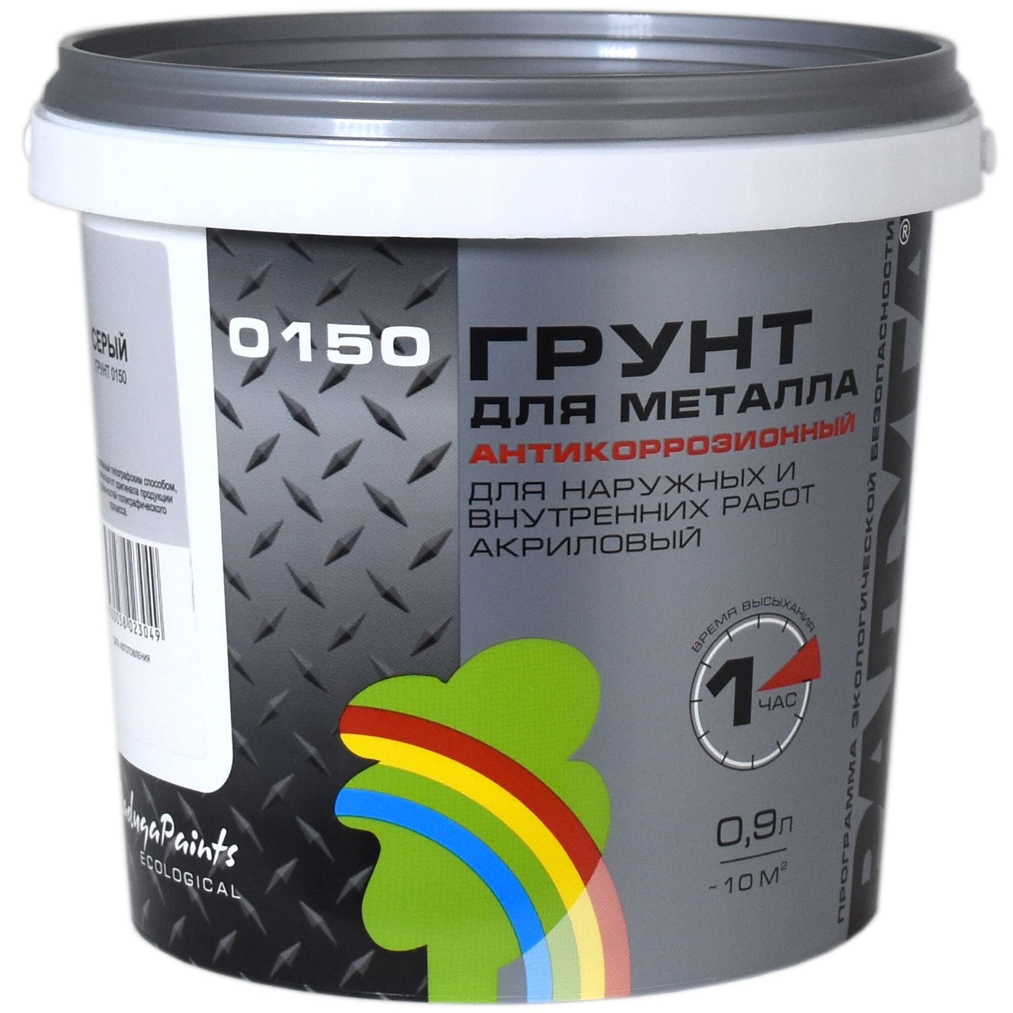 Грунт акриловый для металла антикоррозионный, цвет белый 0,9 л