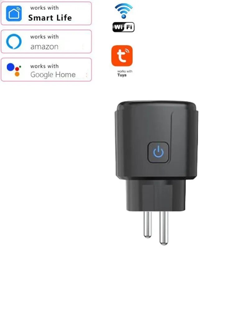 WIFI розетка Tuya Smart Life для умного дома, розетка с дистанционным управлением, 16A, с монитором питания, европейская вилка, для Alexa Google Home Assistant
