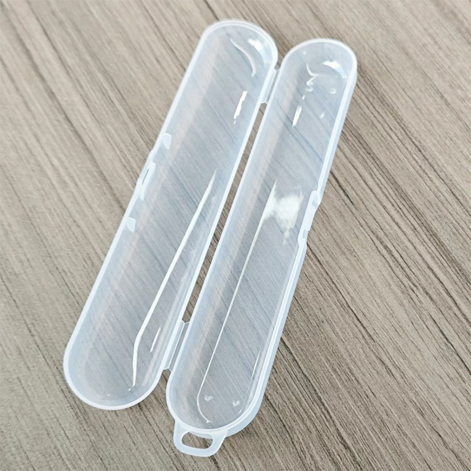 Одиночный прозрачный пустой контейнер из ПП для аксессуаров ложек