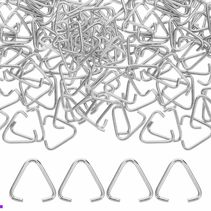 100 шт. соединительных пряжек треугольные застежки крючки изгиб открытые прыжковые кольца металлические для изготовления ювелирных изделий