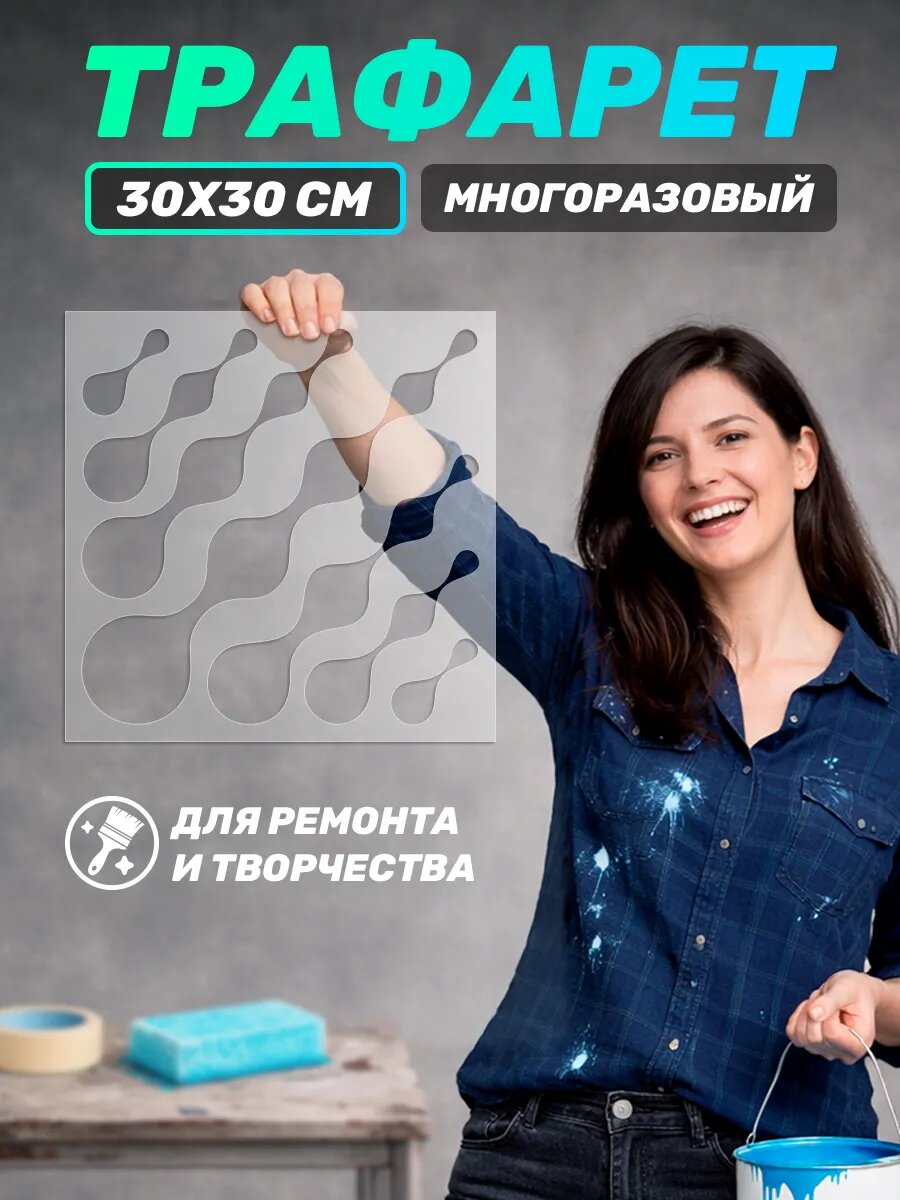 Трафарет для стен узор геометрия