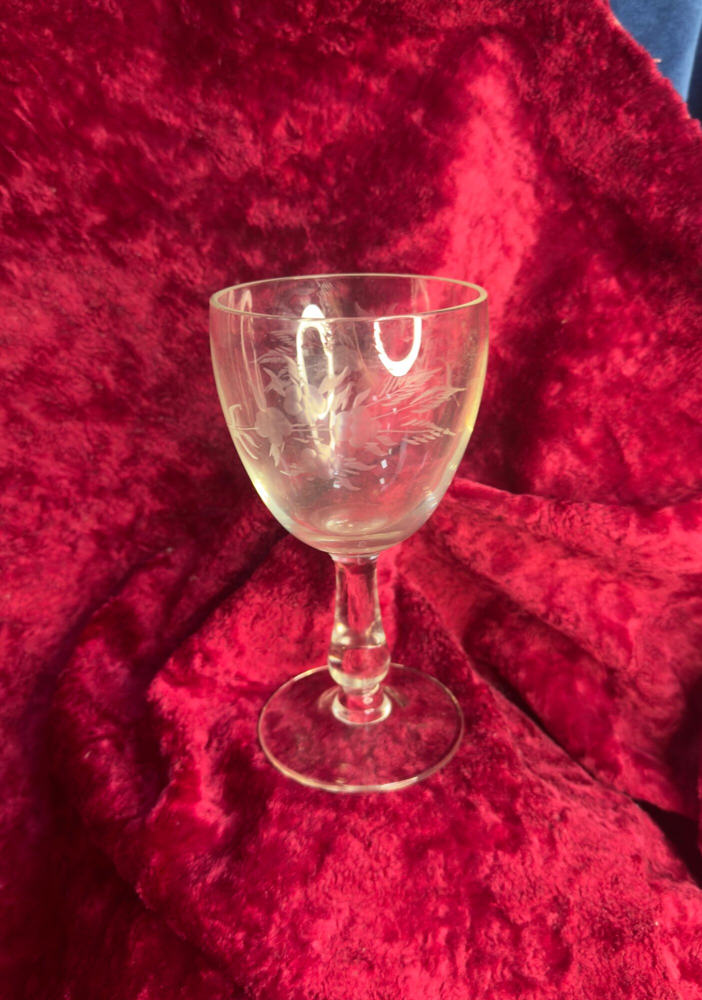 Винтажный советский бокал / фужер с рисунком, стекло, СССР