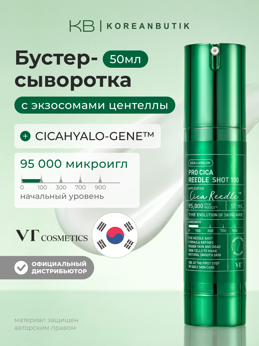 Бустер-сыворотка с микроиглами для чувствительной кожи | VT Cosmetics Pro Cica Reedle Shot 100 50ml