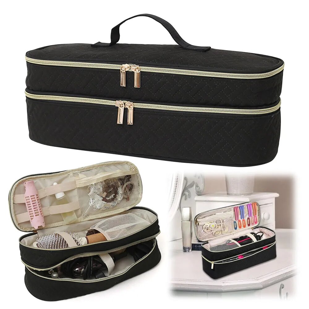 Чехол для щипцов для завивки и фена-стайлеров, двухслойный, из полиэстера, 395 130 125 мм