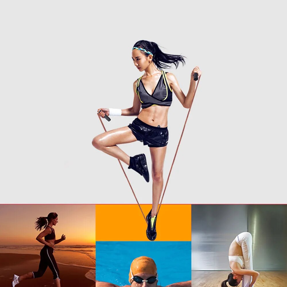 Черная телячья скакалка с подшипником и мягкими ручками для упражнений и похудения, Черный