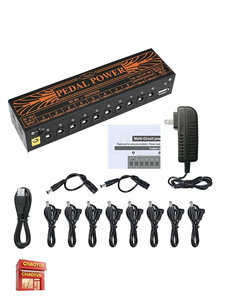 ROWIN PW-1 POWER SUPPLY Обновление выходного многоконтурного питания для гитарной педали 10 путей 9V/12V/18V DC выходов и 1 путь 5V USB