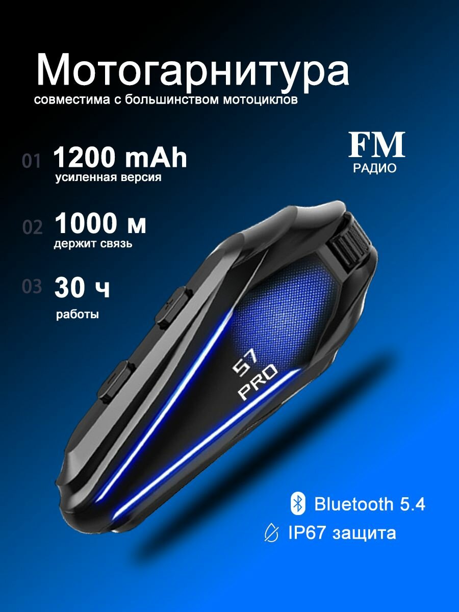 Мотогарнитура для шлема , Шумоподавление, интерком для шлема