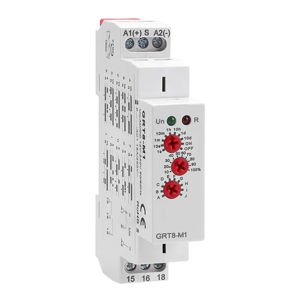 Портативное компактное реле времени с креплением на DIN-рейку, регулируемые функции, различные режимы управления