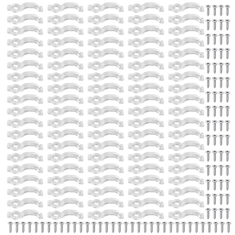 Упаковка из 100 Пластиковых светодиодных Лент, Монтажный Кронштейн для Фонаря, Крепежный Зажим Для водонепроницаемого Фонаря 10 ММ С Винтами В комплекте