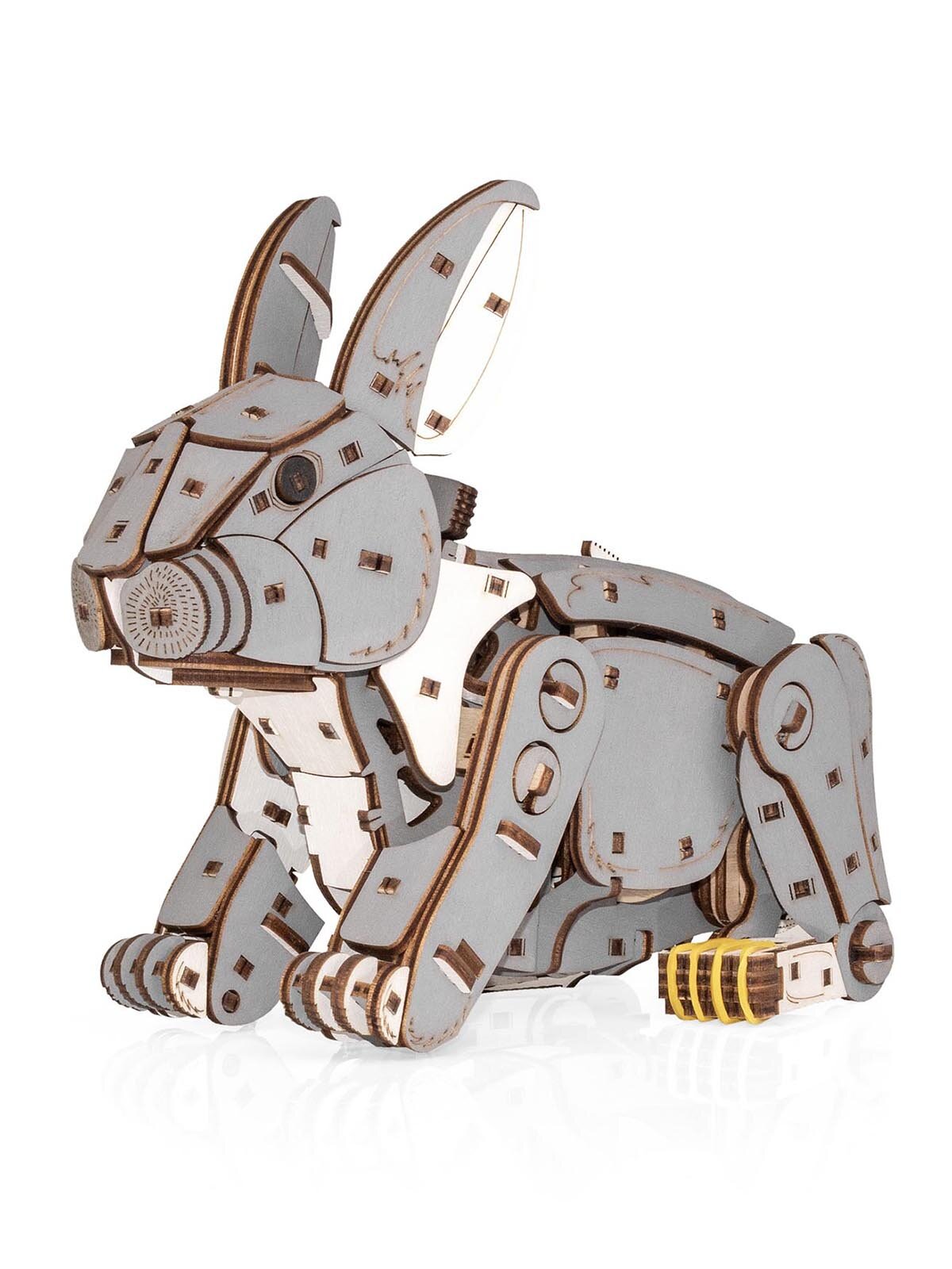 Механическая сборная модель «Серый Кролик», Eco Wood Art, деревянный конструктор для подростков и взрослых