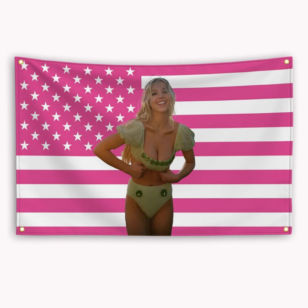 Флаг США с Sydney Sweeney, 60x90 см, 411JDQ0059