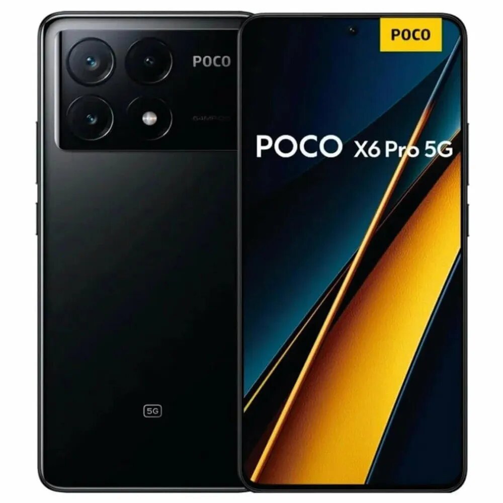 Смартфон Xiaomi POCO X6 Pro, глобальная версия, 12/256 ГБ, NFC, 5G, поддержка двух SIM-карт nano, сверхбыстрая зарядка 67 Вт, чёрный.
