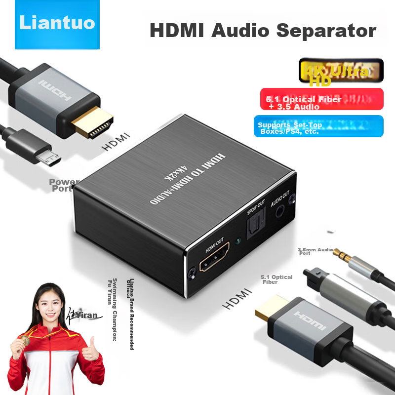 Кабель LinkStone HDMI аудио сепаратор 4K HD 5.1 оптический в 3.5 мм аудио конвертер для ноутбука ТВ-приставки PS4 к