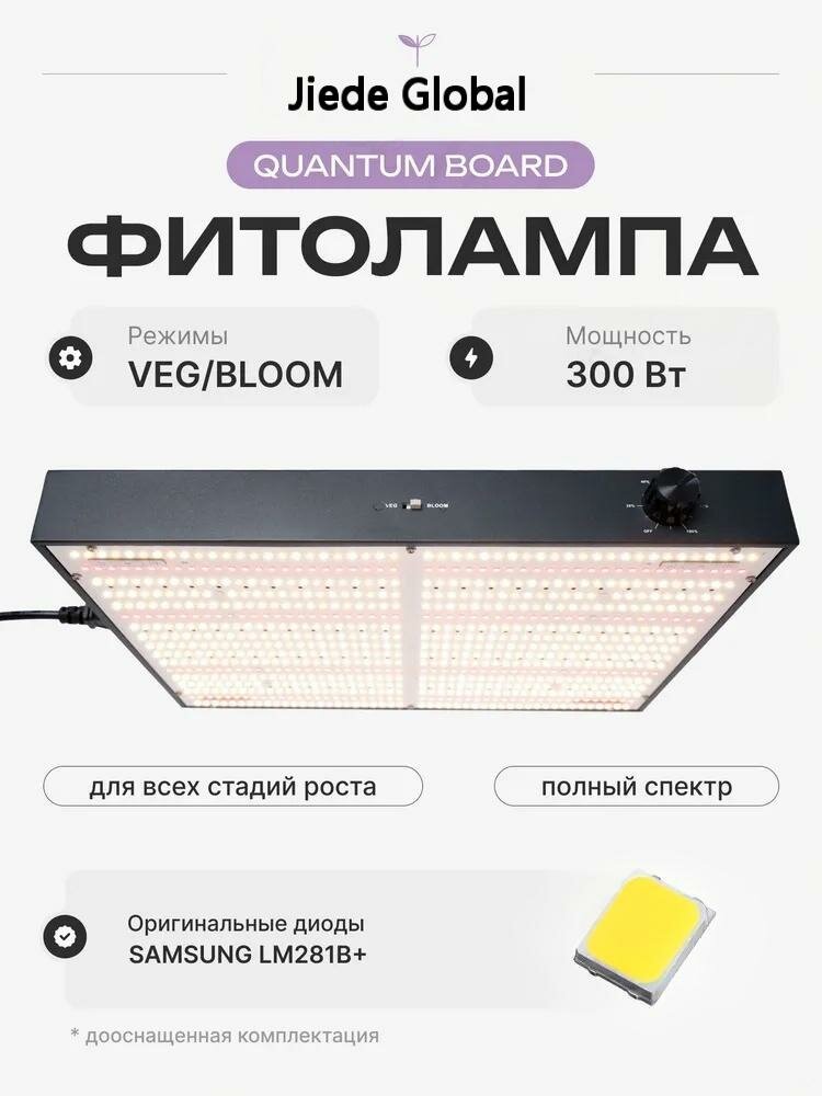 Quantum Board 300 Ватт диоды LM281B+ / фитосветильник в гроубокс / фитолампа для растений